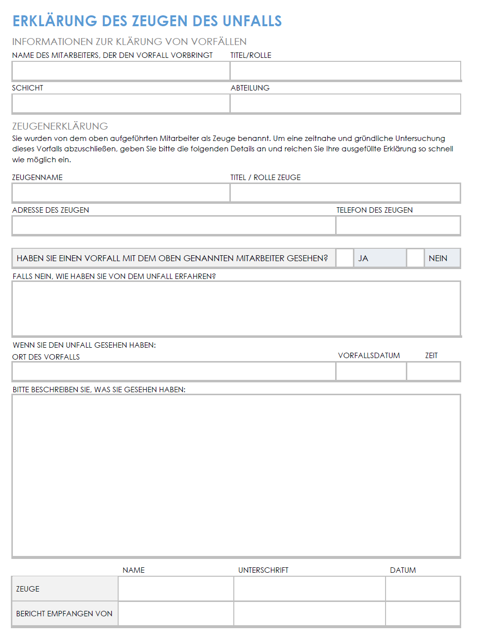 Kostenlose Vorlagen für Berichte über Unfälle am Arbeitsplatz | Smartsheet
