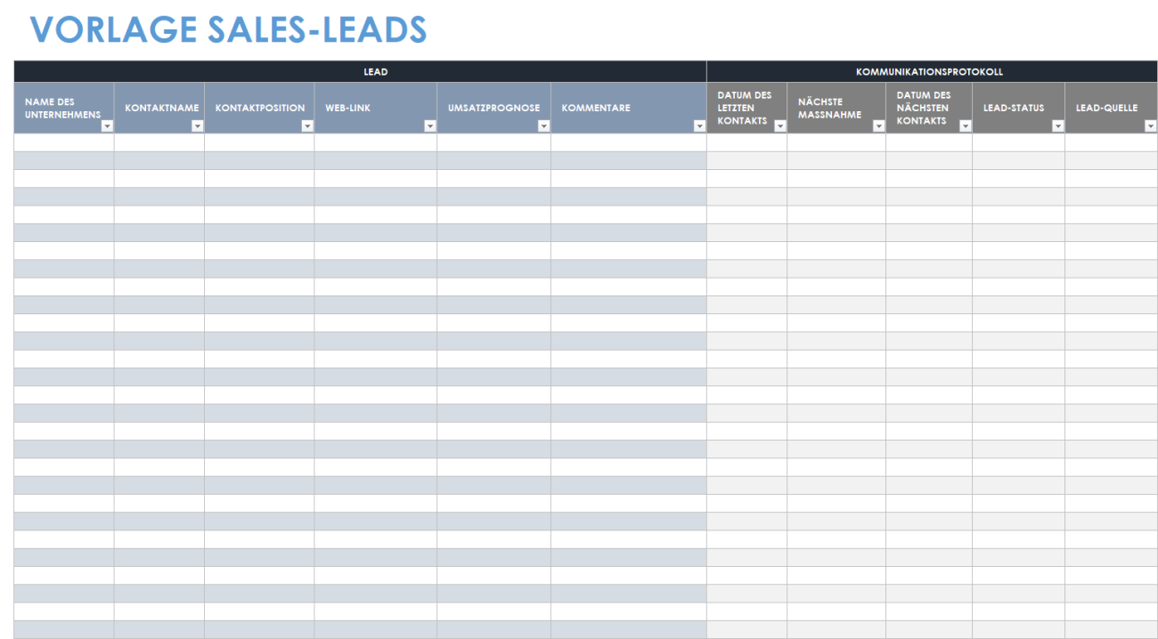 Kostenlose Vorlagen für Lead-Tracking | Smartsheet
