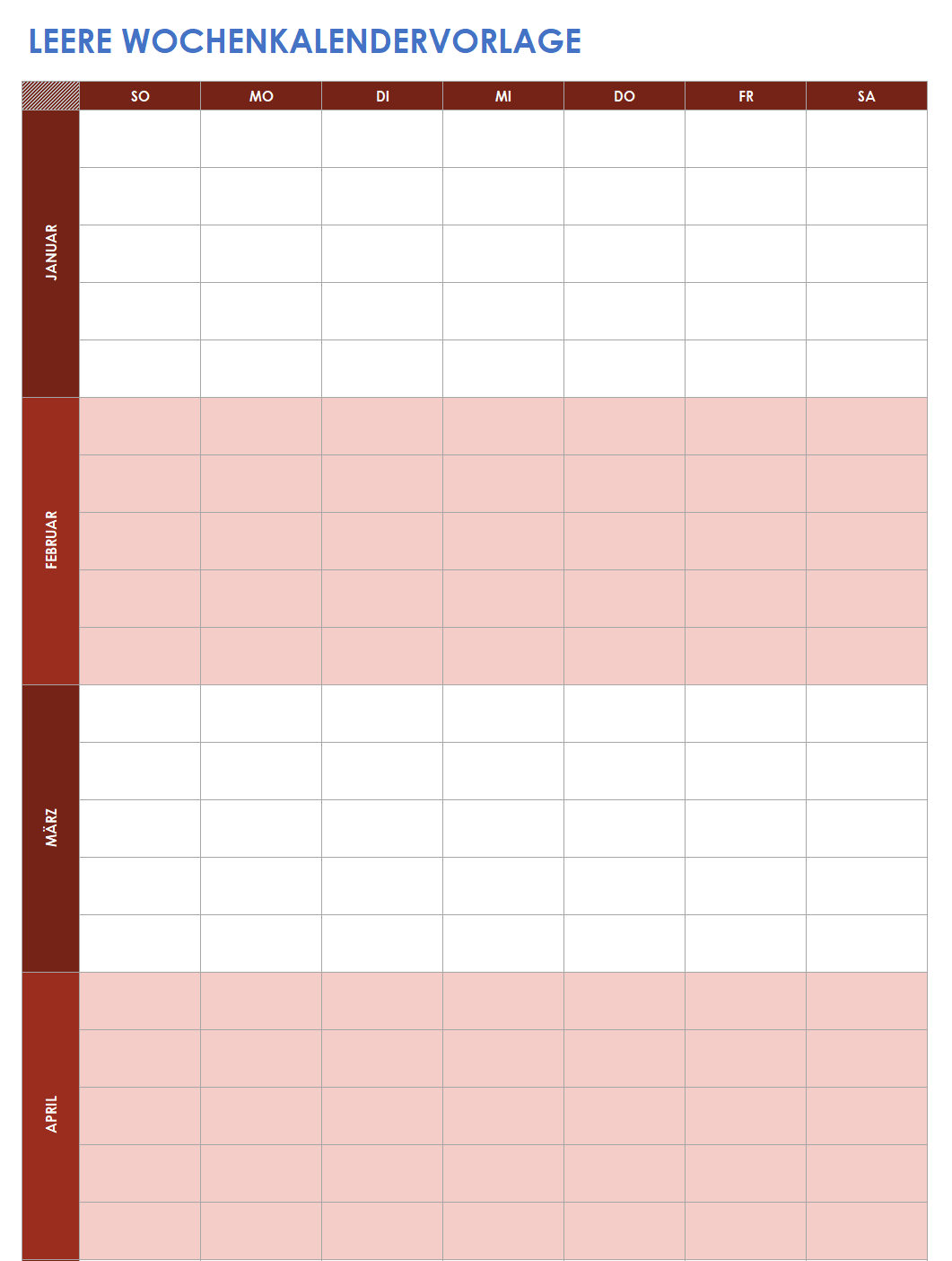 15 kostenlose Vorlagen für Wochenkalender | Smartsheet