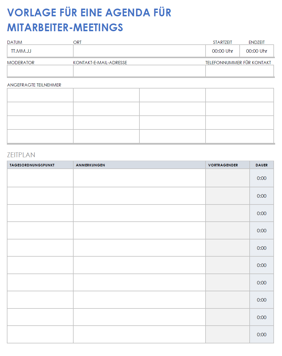 Kostenlose Vorlagen für Team-Meetings | Smartsheet