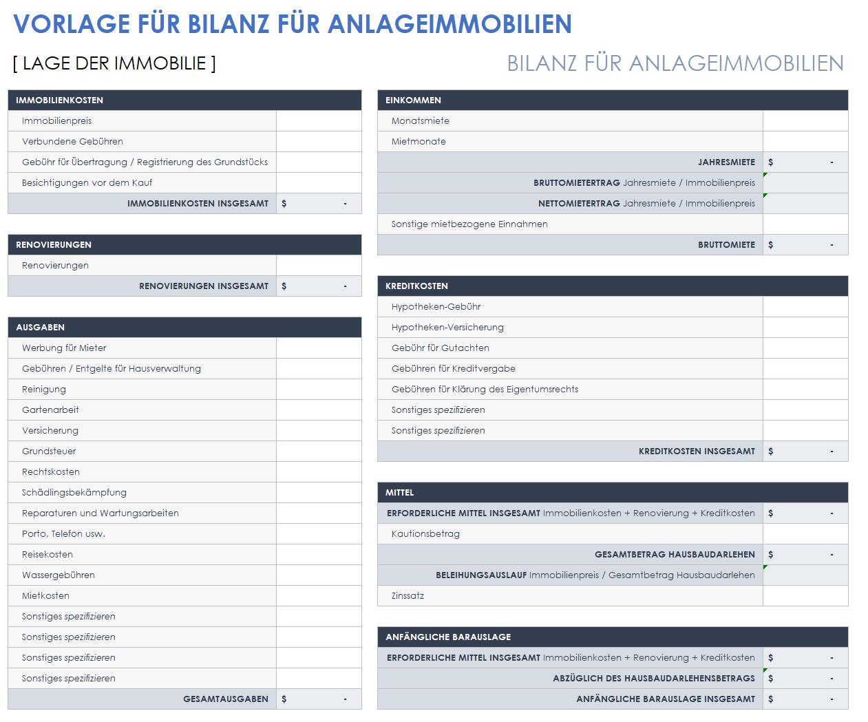 Kostenlose Vorlagen für Bilanzen – mehrere Formate | Smartsheet