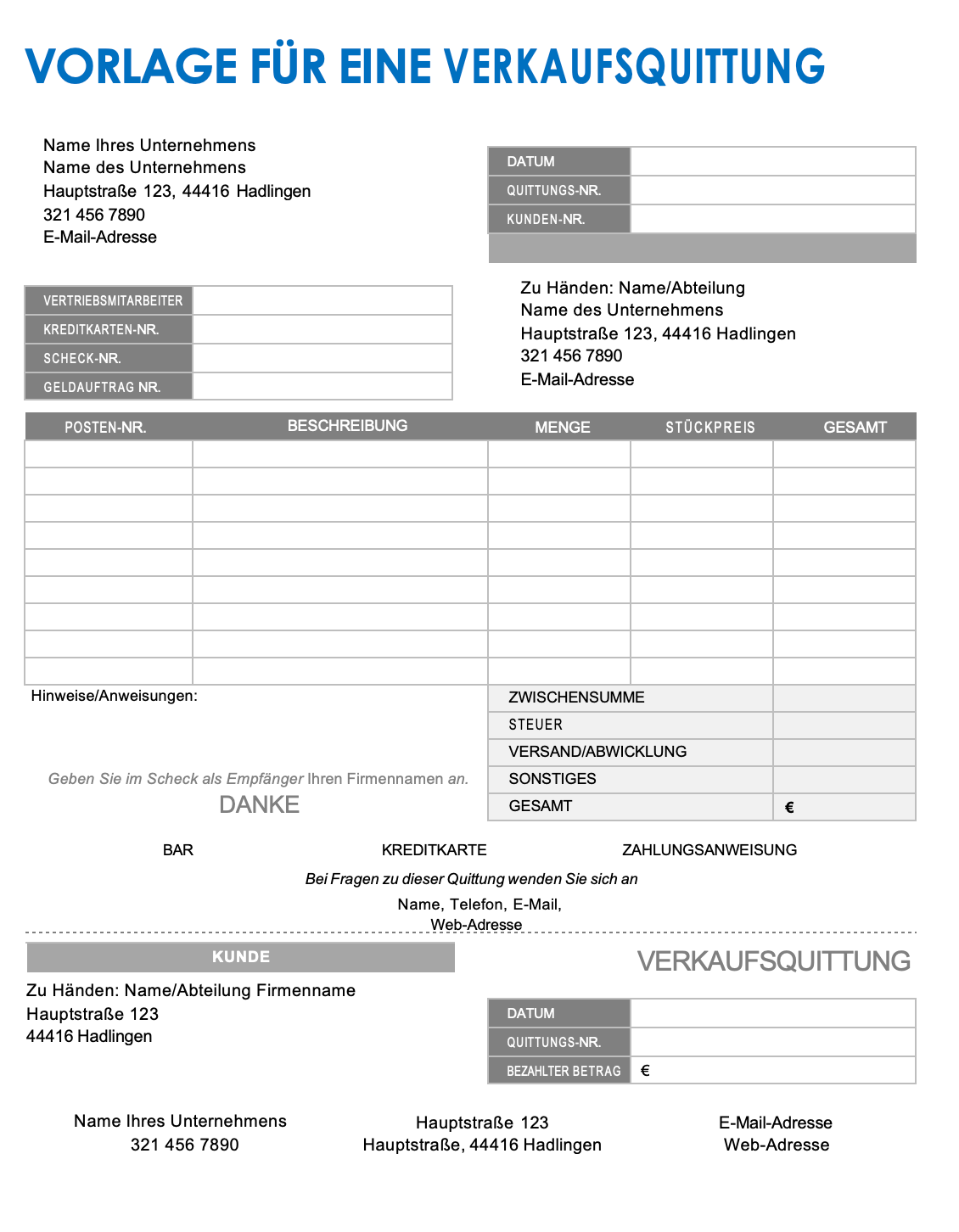 Kostenlose PDF-Vorlagen für Quittungen herunterladen | Smartsheet