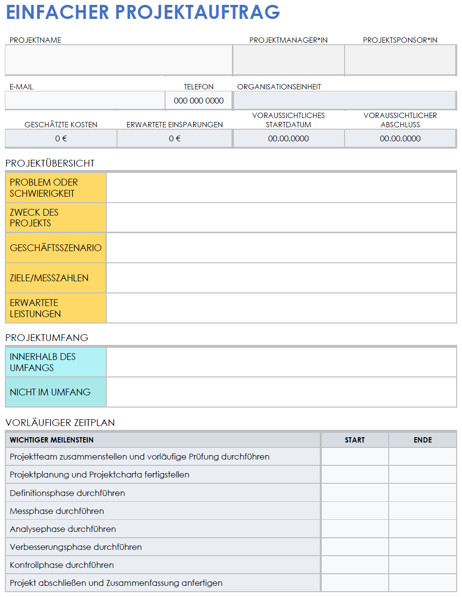 Kostenlose Microsoft Word-Vorlagen für Projektaufträge | Smartsheet