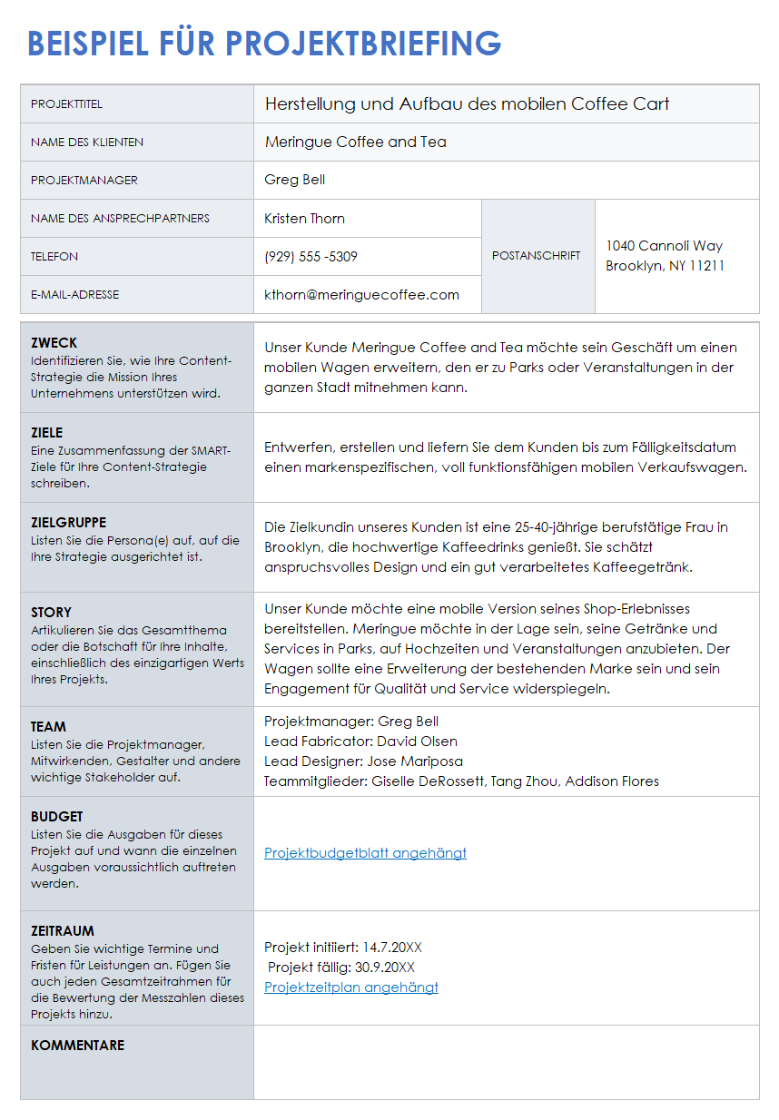 Projektbriefings | Smartsheet