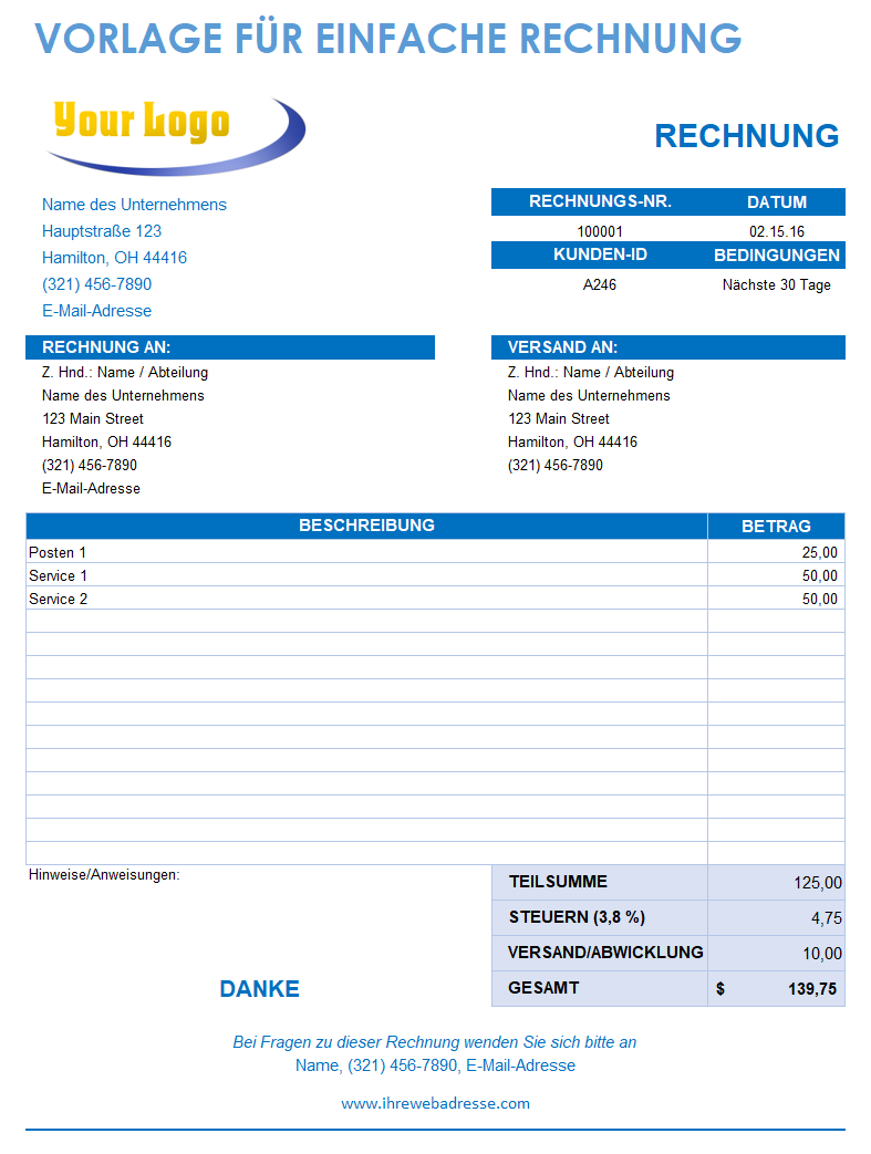 Kostenlose Excel-Rechnungsvorlagen – Smartsheet