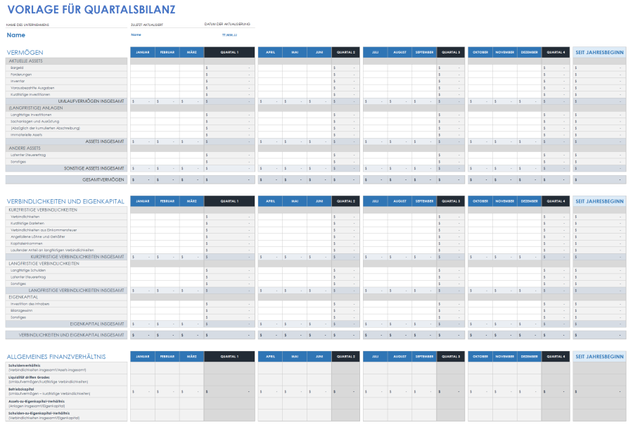 Kostenlose Vorlagen für Bilanzen – mehrere Formate | Smartsheet