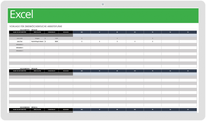 Kostenlose Vorlagen für wöchentliche Zeitpläne für Excel – Smartsheet