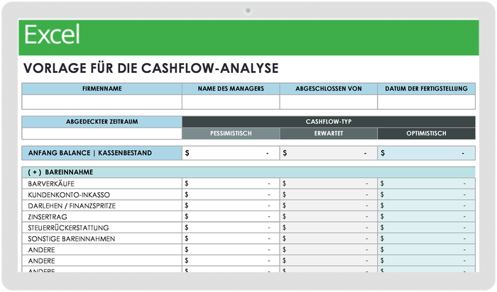 Kostenlose Cashflow-Rechnungsvorlagen - Analysen, Beispiele & Prognosen ...