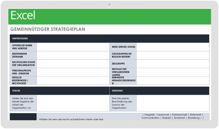 Vorlage: Strategieplan – Strategische Planung Vorlage Word – 1st Wave