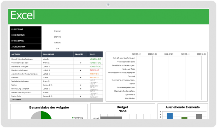 Erstellen eines Dashboards in Excel