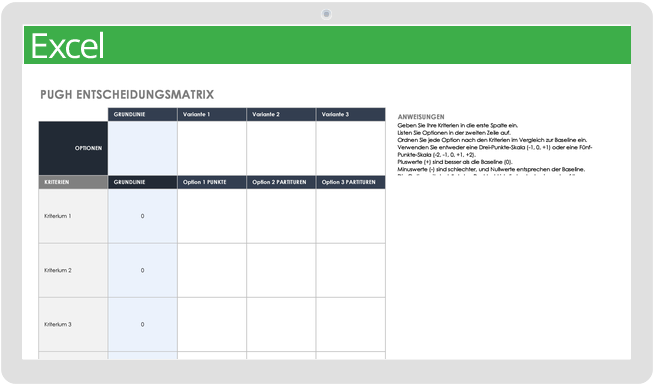 Kostenlose Vorlagen für Entscheidungsmatrizen | Smartsheet