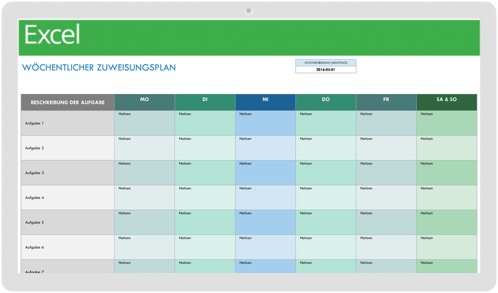 Kostenlose Vorlagen für wöchentliche Zeitpläne für Excel – Smartsheet